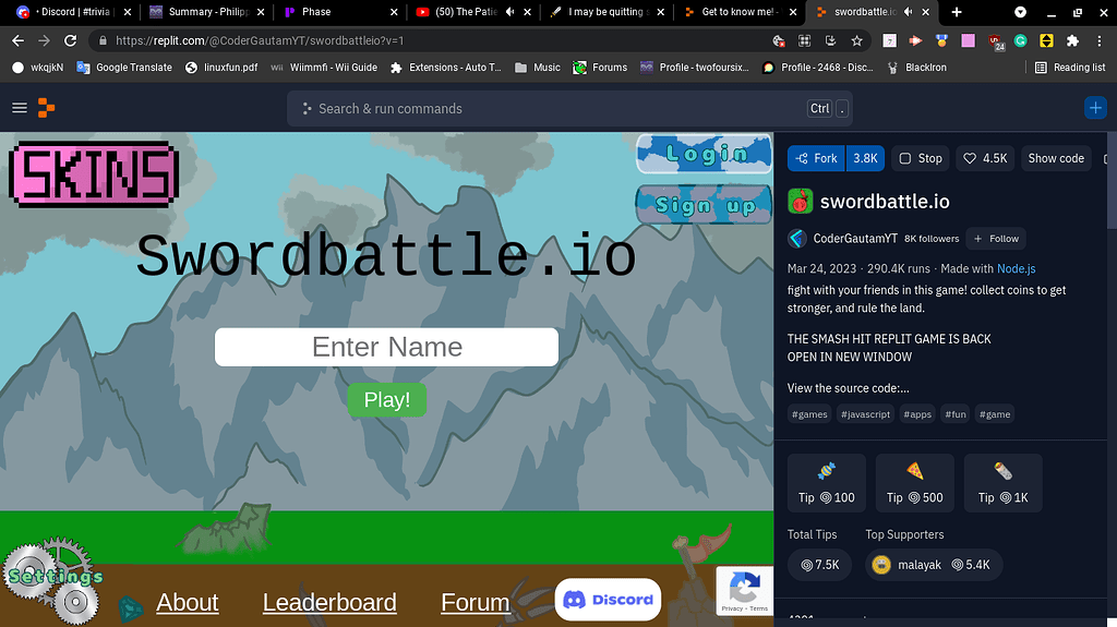 Playing swordbattle.io on Replit is funny - Chill Corner - WorldGuessr ...